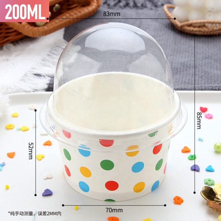 Ice Cream Paper Gelato Cups With Lid