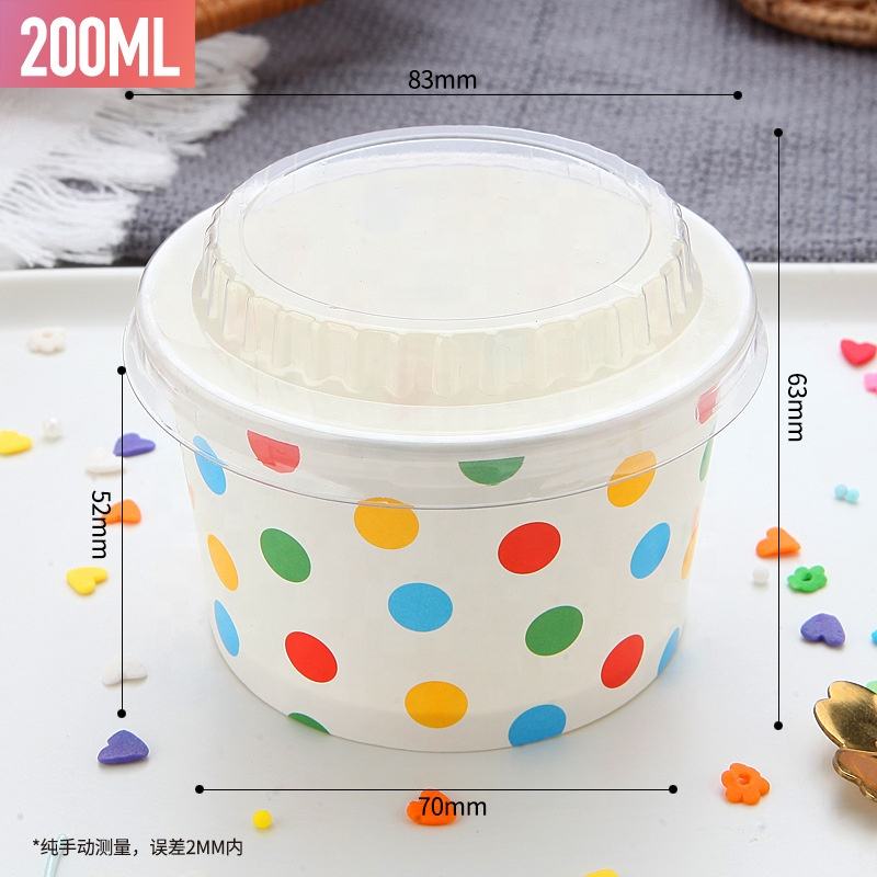 Ice Cream Paper Gelato Cups With Lid