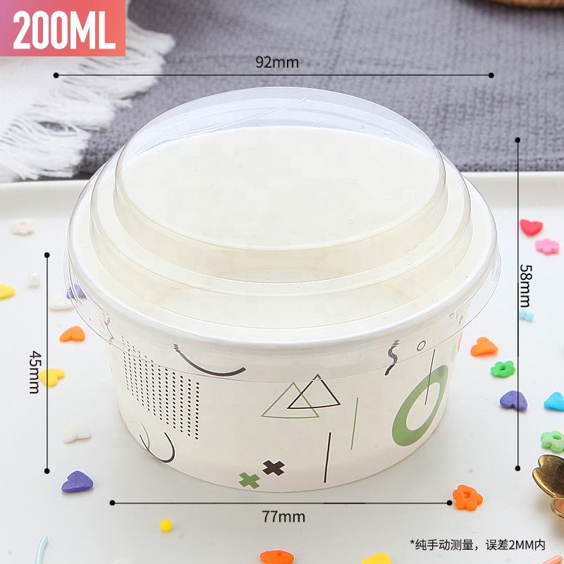 Ice Cream Paper Gelato Cups With Lid